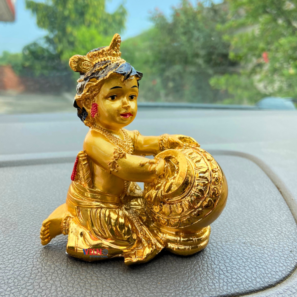 Gold Plated Baby Krishna Idol Statue murti Sculpture Lord Krishna ...